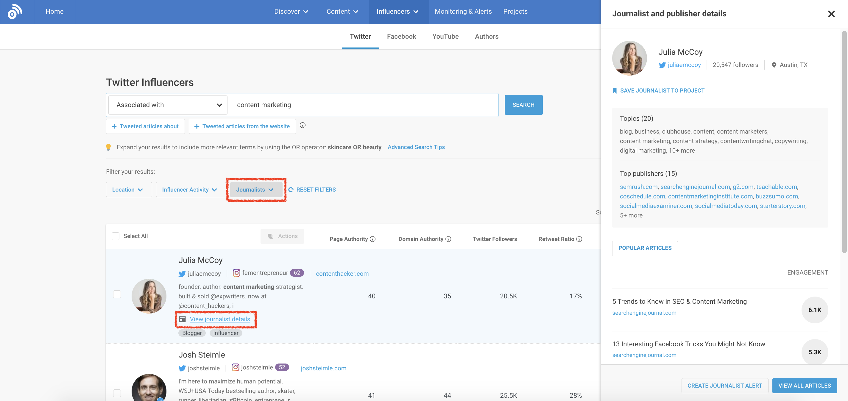 Using Journalist Profiles for Journalist Research & Outreach | BuzzSumo.com