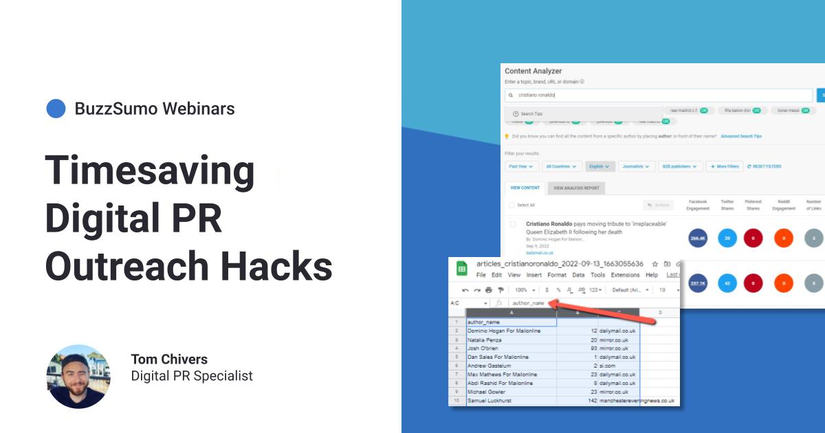 Timesaving Digital PR Outreach Hacks | BuzzSumo.com Timesaving Digital PR Outreach Hacks | BuzzSumo.com